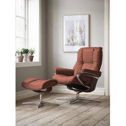 stressless "Mayfair" Set, Relaxsessel mit Hocker, mit Hocker, mit Cross Base, Gr&ouml;&szlig;e S, M & L, Holzakzent Braun