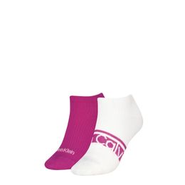 Sneakersocken Calvin Klein "CK WOMEN SNEAKER LOGO STRIPE", Damen, fuchsia, Baumwollmischung, normal, Socken Sneakersocken, mit Logoschriftzug, Cotton-Mix