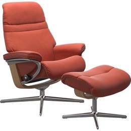 stressless "Sunrise" Set, Relaxsessel mit Hocker, mit Hocker, mit Cross Base, Gr&ouml;&szlig;e S, M & L, Holzakzent Eiche