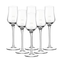 Aperitifglas Leonardo "Grappagl&auml;ser mit F&uuml;llstrichen Puccini Gastro-Edition 2 & 4 cl 6er Set transparent", bunt (transparent), Glas, Trinkgef&auml;&szlig;e