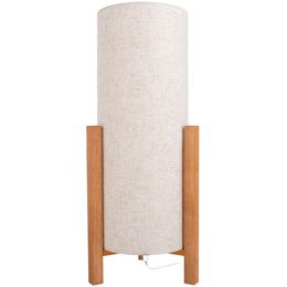 N&auml;ve N&Auml;VE Tischleuchte "Matida", beige (natur), 1, &Oslash; 18cm H: 52cm, 1 Stk., Leuchten, 1xE27 exkl., Holzgestell, Textilschirm natur, H: ca. 110cm, D: ca.20cm, Tischleuchte