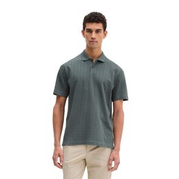 Marc O'Polo Poloshirt MARC O'POLO "im strukturierten Karo-Jacquard", Herren, Gr. XXL, skipping stone, Obermaterial: 100% Baumwolle, unifarben, regular fit, ohne B&uuml;ndchen, Shirts
