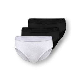 Slip KIDS Only "KOGLOLA 3-PACK LOGO BRIEFS ACC", M&auml;dchen, Gr. 134/140, 3 Stk., super light grau melange pack:3, pack schwarz, Jersey, Obermaterial: 95% Baumwolle, 5% Elasthan, meliert, unifarben, normal, Unterhosen Slip