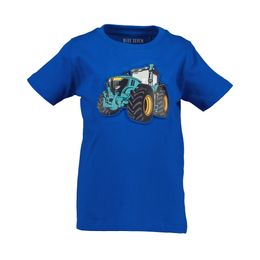 T-Shirt Blue Seven, Jungen, Gr. 104, ocean, Single Jersey, Obermaterial: 100% Baumwolle, bedruckt, Basic normal, Rundhals, Shirts T-Shirt, bequeme Passform, ohne Verschluss, bedruckte Optik