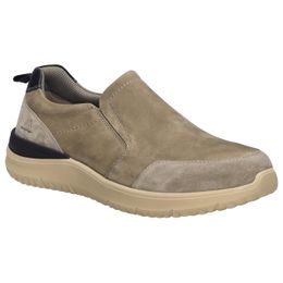 Slip-On Sneaker Josef Seibel "Wales 04", Herren, Gr. 41, beige (sand, kombi), Leder, Schuhe, Slipper, Komfortschuh, Schlupfschuh mit elastischem Gummizug-Einsatz