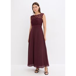 bonprix Maxikleid mit Spitze, braun, Gr.38, Elegantes Abendkleid mit Spitze im Oberteil und einem R&uuml;cken-Cut-Out