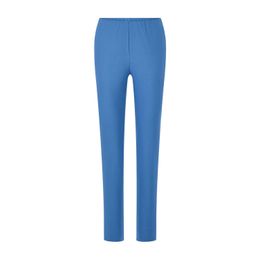 Stoffhose GOLDNER "Kurzgr&ouml;&szlig;e 7/8-Bengalinhose LOUISA mit Schlupfbund", Damen, Gr. 19, K-Gr, blau, Obermaterial: 67% Baumwolle CO. 28% Polyamid PA. 5% Elasthan EL., Hosen Stoffhose