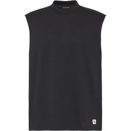 Tanktop Calvin Klein Jeans "JERSEY BADGE MUSCLE TANK", Herren, Gr. S, schwarz, Jersey, Obermaterial: 100% Baumwolle, unifarben, regular fit normal, Rundhals, Tops Tanktop, Regular fit mit Rundhalsausschnitt
