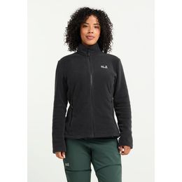 Fleecejacke Jack Wolfskin "TAUNUS 200 FZ W", Damen, Gr. XL (46), schwarz, Obermaterial: 100% POLYESTER; Futter: 100% POLYESTER, Jacken Fleecejacke