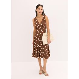 bonprix Shirtkleid mit Punkten, braun, Gr.48/50 (XL), figurbetontes Shirtkleid im zeitlosen Punkt-Design