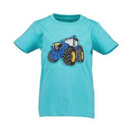 T-Shirt Blue Seven, Jungen, Gr. 122, lagune, Single Jersey, Obermaterial: 100% Baumwolle, bedruckt, Basic normal, Rundhals, Shirts T-Shirt, bequeme Passform, ohne Verschluss, bedruckte Optik