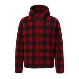Anorak Brandit "Brandit Herren Teddyfleece Worker Jacket", Herren, Gr. 3XL, rot, schwarz, 100% Polyester, unifarben, normal, ohne Ausschnitt, Jacken