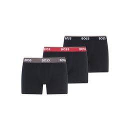 Boxershorts BOSS, Herren, Gr. S, 3 Stk., open blau 461, Jersey, Obermaterial: 95% Baumwolle, 5% Elasthan, unifarben, k&ouml;rpernah, Unterhosen, aus bequemer Stretch-Baumwolle, k&ouml;rpernah, mittlere Bundh&ouml;he