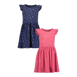 Jerseykleid Blue Seven, M&auml;dchen, Gr. 128, N-Gr, multipack 1, Jersey, Obermaterial: 100% Baumwolle, bedruckt, Basic knieumspielend, Rundhals, Fl&uuml;gel&auml;rmel, Kleider Jerseykleid