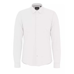 JOOP! Langarmhemd JOOP "Pit", Herren, Gr. 40, N-Gr, wei&szlig;, Web, Obermaterial: 97% Baumwolle, 3% Elasthan, unifarben, slim fit normal, 2-Knopf-Manschette, Hemden
