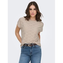 Kurzarmshirt Only "ONLSMILLA LIFE S/S TOP JRS NOOS", Damen, Gr. L, chateau gray, Jersey, Obermaterial: 95% Polyester, 5% Elasthan, unifarben, regular fit normal, Rundhals, Shirts, regular fit, modisch, Single Jersey, Materialmix, Rundhals