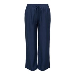 Stoffhose Only CARMAKOMA "CARSANDY HW PANTS TLR", Damen, Gr. 48, L&auml;nge 32, navy blazer, Obermaterial: 80% Viskose, 20% Polyamid, unifarben, regular fit kn&ouml;chellang, Hosen Stoffhose