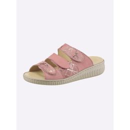 Pantolette Belvida, Damen, Gr. 37, rosenholz, Nubukleder, Rindsleder, Veloursleder, Schuhe Pantolette