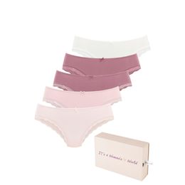 Jazz-Pants Slips Lascana, Damen, Gr. 32/34, rose, Single Jersey, Obermaterial: 95% Baumwolle, 5% Elasthan, unifarben, k&ouml;rpernah, Unterhosen, aus elastischer Baumwolle mit zarter Spitze, mit Aufbewahrungsbox