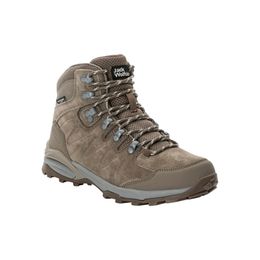 Hikingschuh Jack Wolfskin "REFUGIO TEXAPORE MID W", Damen, Gr. UK 5,5 - EU 39, Normalschaft, braun (chestnut), Obermaterial: Leder; Obermaterial 2: Textilmaterial; Futter: Polyester, Schuhe