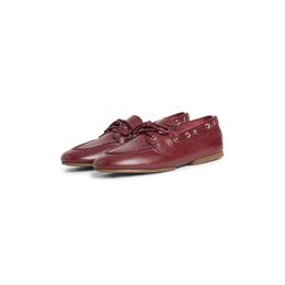 Bootsschuh Tommy Hilfiger "TH SLEEK LEATHER BOAT SHOE", Damen, Gr. 39, braun, Nappaleder, unifarben, Schuhe Bootsschuh, Bootsschuh, Businessschuh mit Blockabsatz und &Ouml;sen mit Durchzug