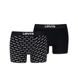 Levi's Boxershorts LEVI'S "LEVIS MEN LOGO AOP BOXER BRIEF 2P", Herren, Gr. L, schwarz, Obermaterial: 95% Baumwolle, 5% Elasthan, Unterhosen