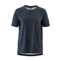 Radtrikot Gonso "Trail Jersey W", Damen, Gr. 38, blau (nachtblau), 88% Polyester, 12% Elasthan, Rundhals, Trikots, Damen Fahrradtrikot kurzarm, l&auml;ssiges MTB-Shirt, Quick-Dry, Slim fit