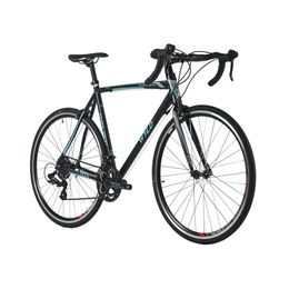Rennrad WYLD "WYLD Rennrad 28'' Whirlwind 70 14 G&auml;nge" Gr. 58, schwarz, Fahrr&auml;der, Herren, 58cm, 28 Zoll (71,12cm) hinten: 28 Zoll (71,12cm)