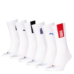 Socken Puma, Damen, Gr. 43-46, wei&szlig;, Baumwollmischung, elastisch, Socken Socken, mit Rippenb&uuml;ndchen, Logo und Schriftzug