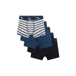 Boxershorts Sanetta "Boxershort 5er Pack", Jungen, Gr. 140, bunt (schwarz, blau, beige), Obermaterial: 95% Baumwolle CO. 5% Elasthan EL., Unterhosen