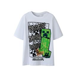 name it T-Shirt 'NKMMase Minecraft' Jungen Gr&ouml;&szlig;e 158/164 grau / gr&uuml;n / schwarz / wei&szlig;