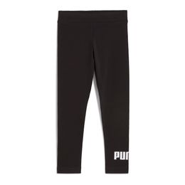 Puma Leggings 'ESS No. 1' M&auml;dchen Gr&ouml;&szlig;e 122 schwarz / wei&szlig;