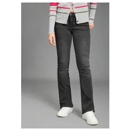 5-Pocket-Jeans Kangaroos, Damen, Gr. 36, N-Gr, grau (dk grau used), Denim/Jeans, Obermaterial: 98% Baumwolle, 2% Elasthan, Basic, bootcut fit lang, Jeans 5-Pocket-Jeans, ausgestellte Beinform, Used-Waschung, normale Leibh&ouml;he