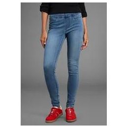Jeansjeggings Arizona, Damen, Gr. 50, N-Gr, blau used, Denim/Jeans, Obermaterial: 63% Baumwolle, 32% Polyester, 5% Elasthan, unifarben, Basic, skinny fit normal, Jeans, skinny