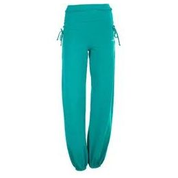 Sporthose WINSHAPE "WH1", Damen, Gr. L, Normalgr&ouml;&szlig;en, gr&uuml;n (ocean gr&uuml;n), 90% Baumwolle, 10% Elasthan, Hosen Sporthose, mit seitlicher Raffung
