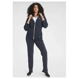 Jogginganzug Kangaroos, Damen, Gr. 58, blau (marine), Interlock, Obermaterial: 60% Baumwolle, 40% Polyester, figurumspielend, Sportanz&uuml;ge Jogginganzug, Gro&szlig;e Gr&ouml;&szlig;en