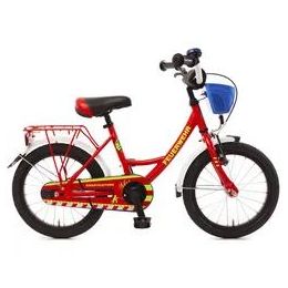 Kinderfahrrad Bachtenkirch "16" Feuerwehr" Gr. 29, rot (rot, rot), Fahrr&auml;der, Kinder, 29cm, 16 Zoll (40,64cm)