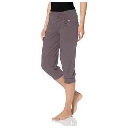 Yogahose OCEAN SPORTSWEAR "Soulwear - 3/4 Yoga Pants", Damen, Gr. 40, N-Gr, grau (taupe), Obermaterial: 95% Baumwolle, 5% Elasthan, bequem 3/4-L&auml;nge, Hosen Yoga&PilatesBekleidung Yogahose Caprihose, Komfortabler Umschlagbund mit seitlicher Raffung