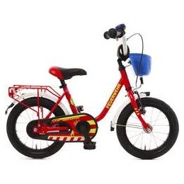 Kinderfahrrad Bachtenkirch "14" Feuerwehr" Gr. 25, rot (rot, rot), Fahrr&auml;der, Kinder, 25cm, 14 Zoll (35,56cm)