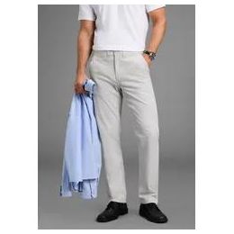 MAN'S WORLD Chinohose MAN'S WORLD, Herren, Gr. 60, N + U Gr, hellgrau, Web, Obermaterial: 98% Baumwolle, 2% Elasthan, regular fit lang, Hosen Chinohose, leichte Struktur im Gewebe