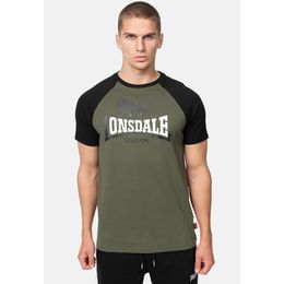 Lonsdale T-Shirt 'Magilligan' Herren Gr&ouml;&szlig;e L oliv / schwarz / wei&szlig;