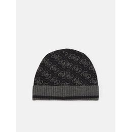 Guess M&uuml;tze 'MILANO KNIT BEANIE' Herren Gr&ouml;&szlig;e 59/60 graumeliert / schwarz