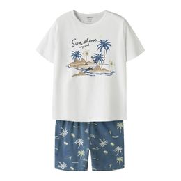 name it Schlafanzug Jungen Gr&ouml;&szlig;e 110/116 saphir / khaki / schwarz / wei&szlig;