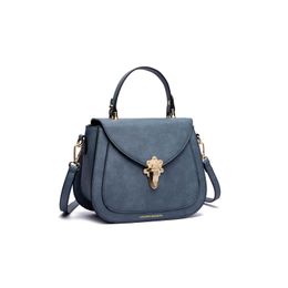 Damen Umh&auml;ngetasche "Alessa", Collezione Alessandro, blau, Lederimitat, Taschen, mit aufgesetztem Steckfach