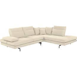 Ecksofa Calia italia, B:288cm H:90cm T:232cm, wei&szlig;, Leder BULL (100% Leder), Wohnzimmer, Sofas, "Toby Wing, Komfortsofa mit Sitzkomfort der