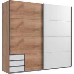 Schwebet&uuml;renschrank wimex, B:225cm H:210cm T:64cm, wei&szlig;, Spanplatte, Schr&auml;nke, "Emden", Mit Au&szlig;enschubk&auml;sten