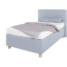 Boxspringbett, blau, Westfalia Schlafkomfort, Komplettbetten, mit Zierkissen