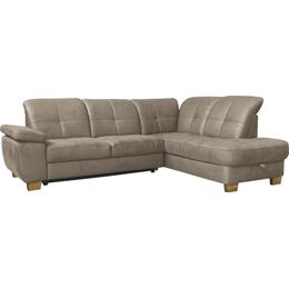 Ecksofa Alina, B:260cm H:98cm T:219cm, beige, Microfaser GDU (100% Polyester), Wohnzimmer, Sofas, "Karima", inkl. R&uuml;ckenlehnenverstellung, wahlweise