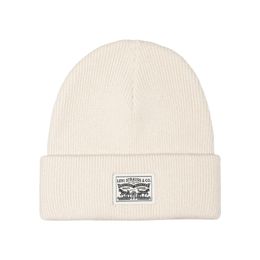 Levi's LEVI'S Damen Beanie "WOMEN'S BACKPATCH BEANIE", beige, unifarben, Strick, Baumwolle, M&uuml;tzen