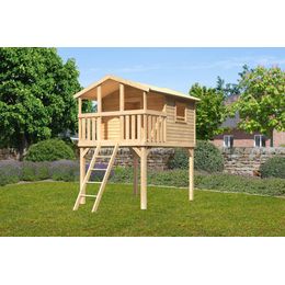 Akubi Kinder Spielturm "Unfug", beige, Holzwerkstoff, B:155cm H:309cm T:198cm, Spielt&uuml;rme, BxTxH: 155x198x309 cm
